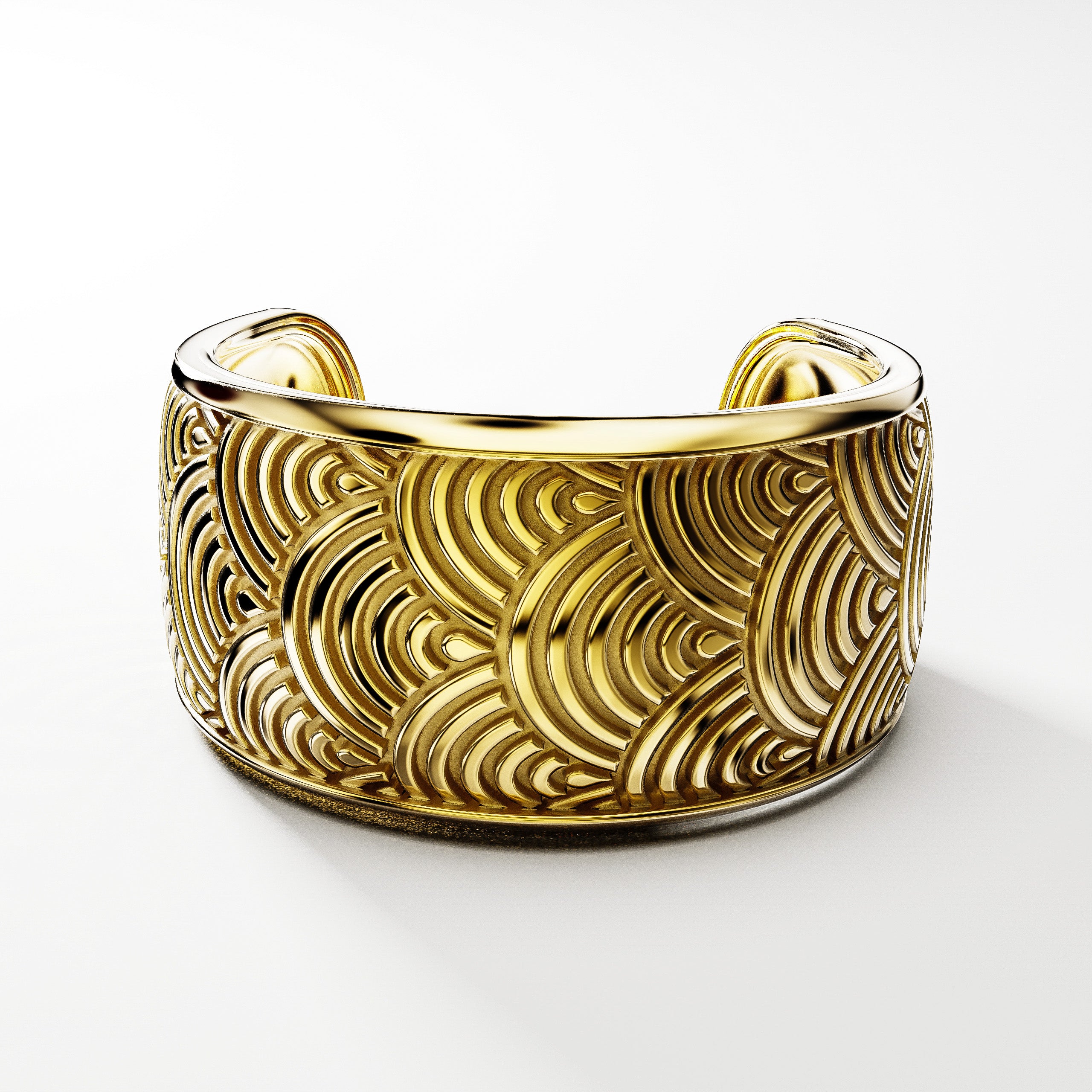 Kanagawa XL Cuff Bracelet in 18k Yellow Gold – Saint Bones