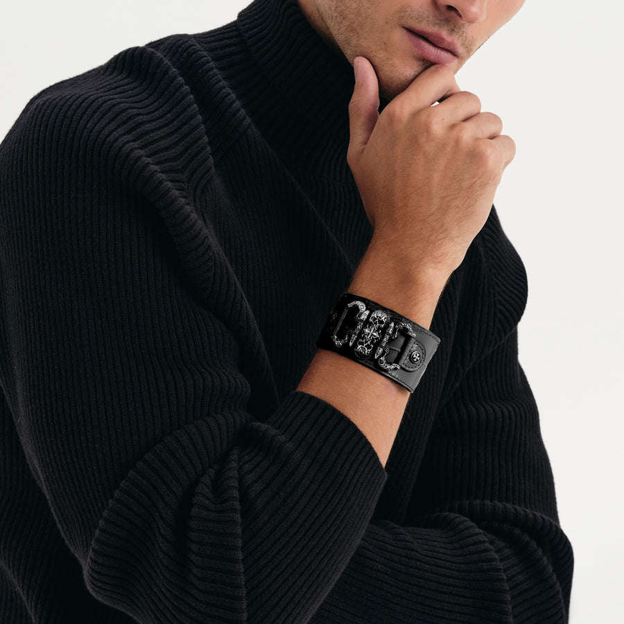 Inquisitor Black Cuff Bracelet – Saint Bones